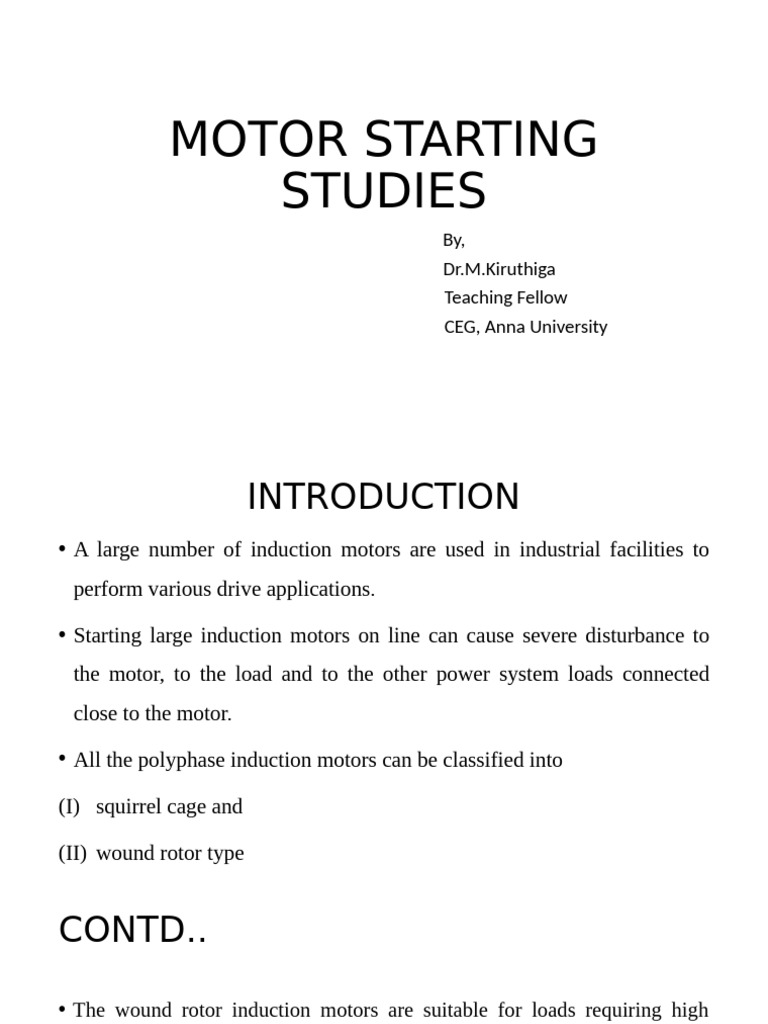 Induction Motor Starting Methods Explained | PDF | Electric Motor ...