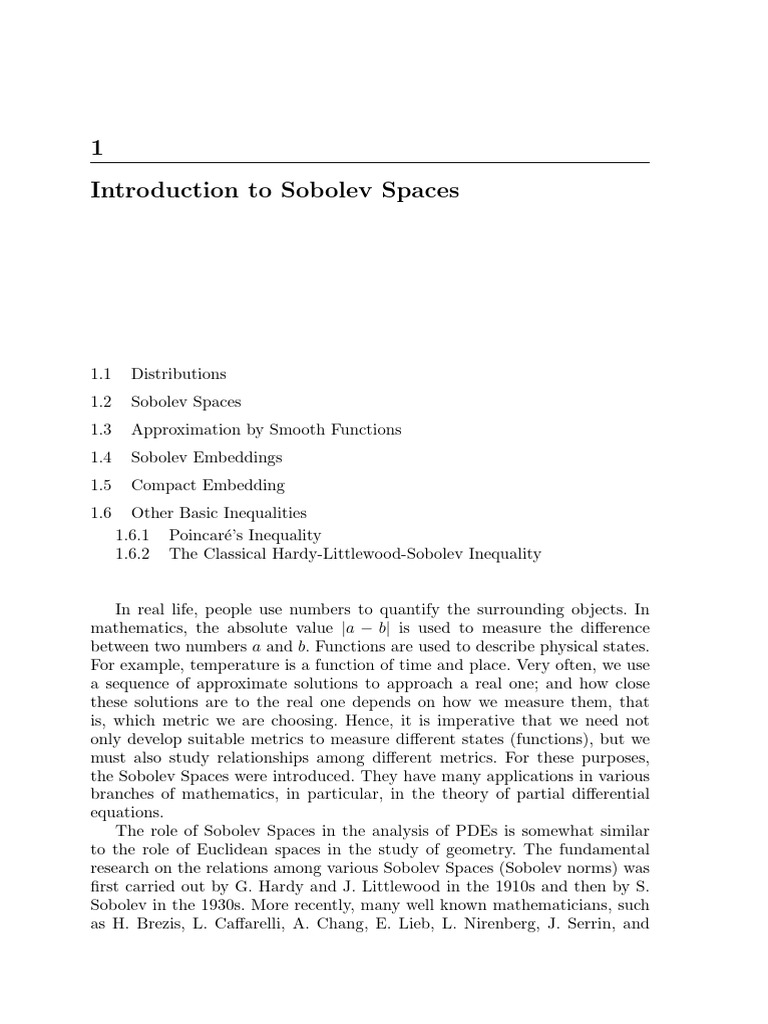 Understanding Sobolev Spaces Basics | PDF | Partial Differential ...