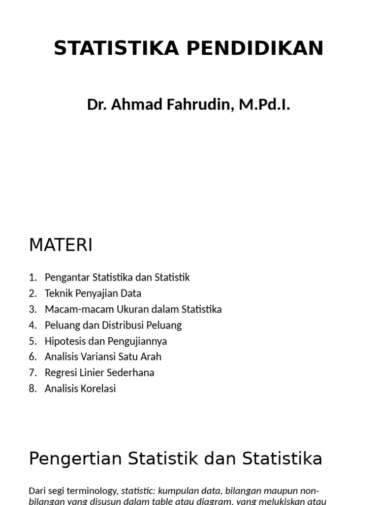 Statistika Pendidikan | PDF