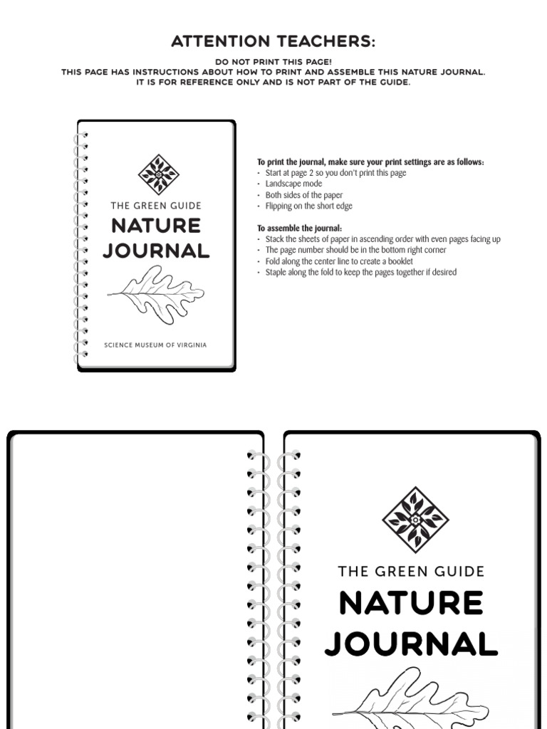 Nature Journal Printing Instructions | PDF | Trees | Fungus
