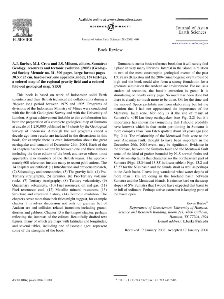 Book Review: Journal of Asian Earth Sciences 28 (2006) 480 | PDF ...