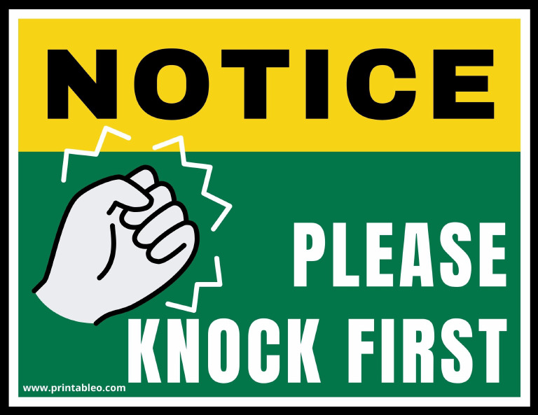 Please Knock First Sign | PDF
