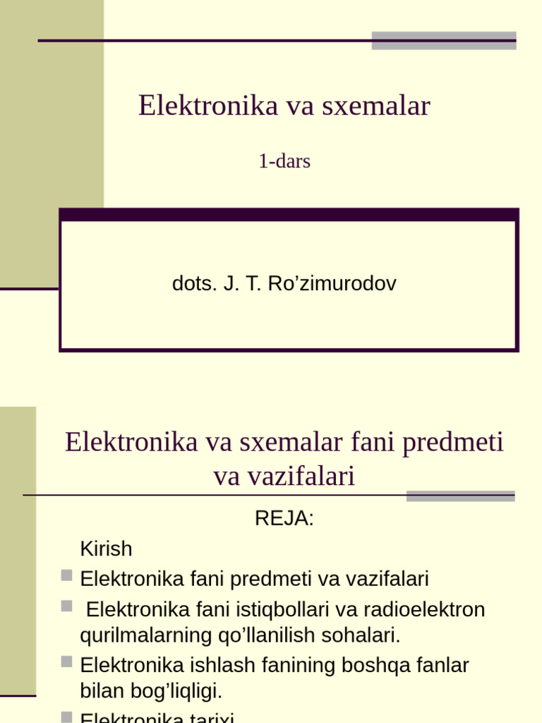 1-Dars Yo'Nalishga Kirish KIRISH 2024 | PDF