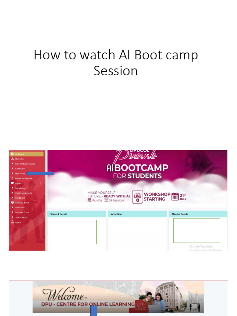 How To Watch AI Boot Camp Session | PDF