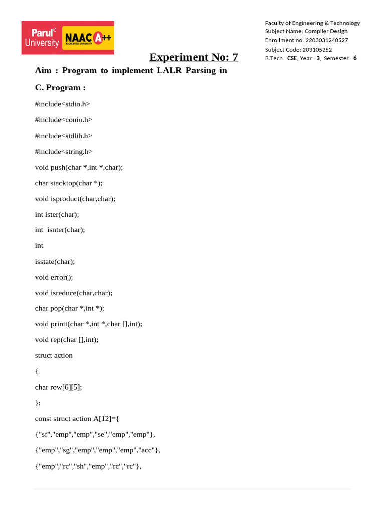 CD Lab Manual Solutions - Removed | PDF | Computer Engineering | Computer Science
