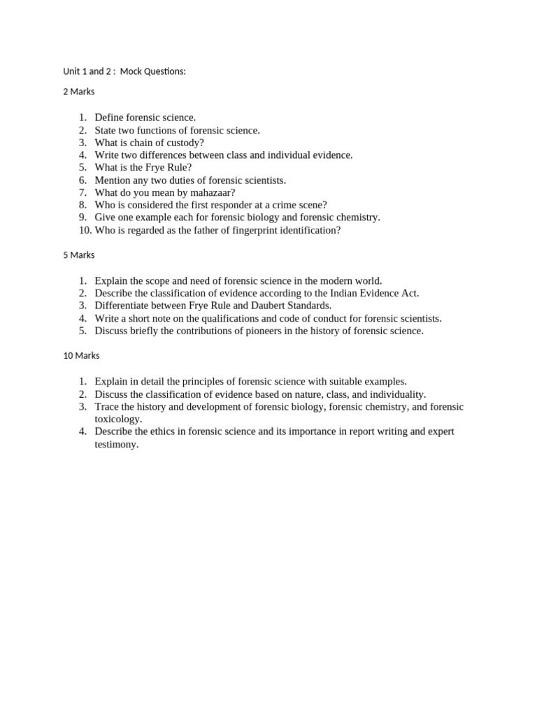 FS Unit ! and 2 Questions | PDF