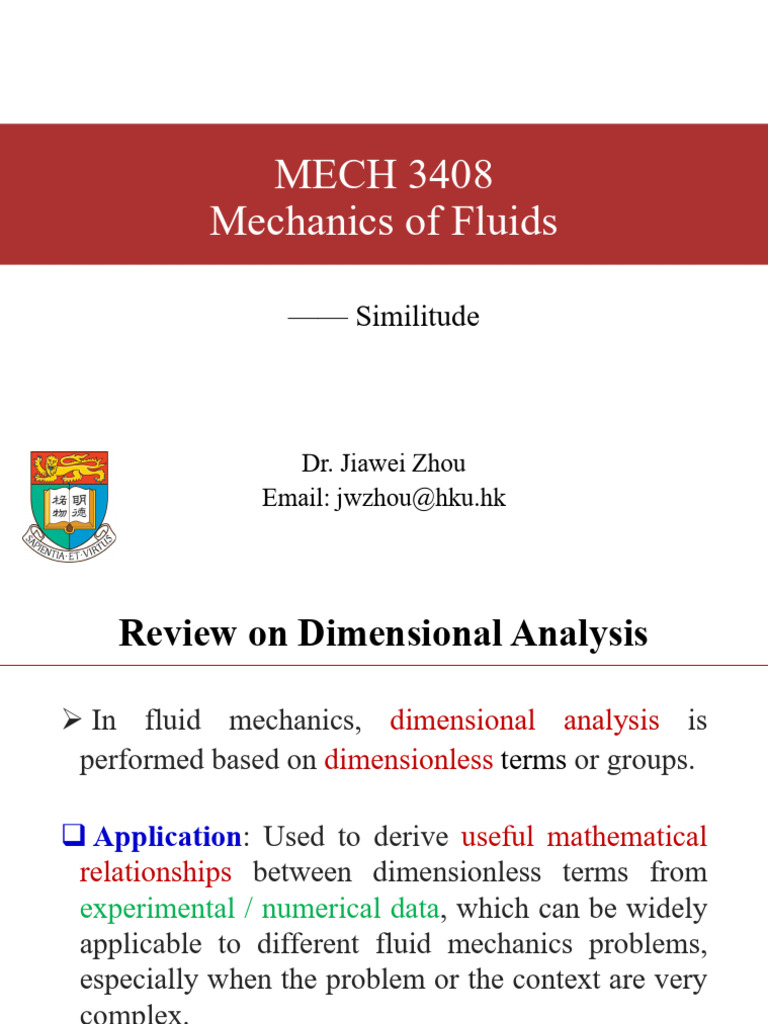 Lecture 3 - Similitude | PDF | Drag (Physics) | Reynolds Number