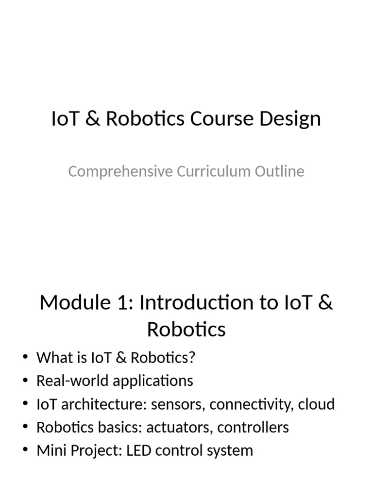 IoT Robotics Course Design | PDF