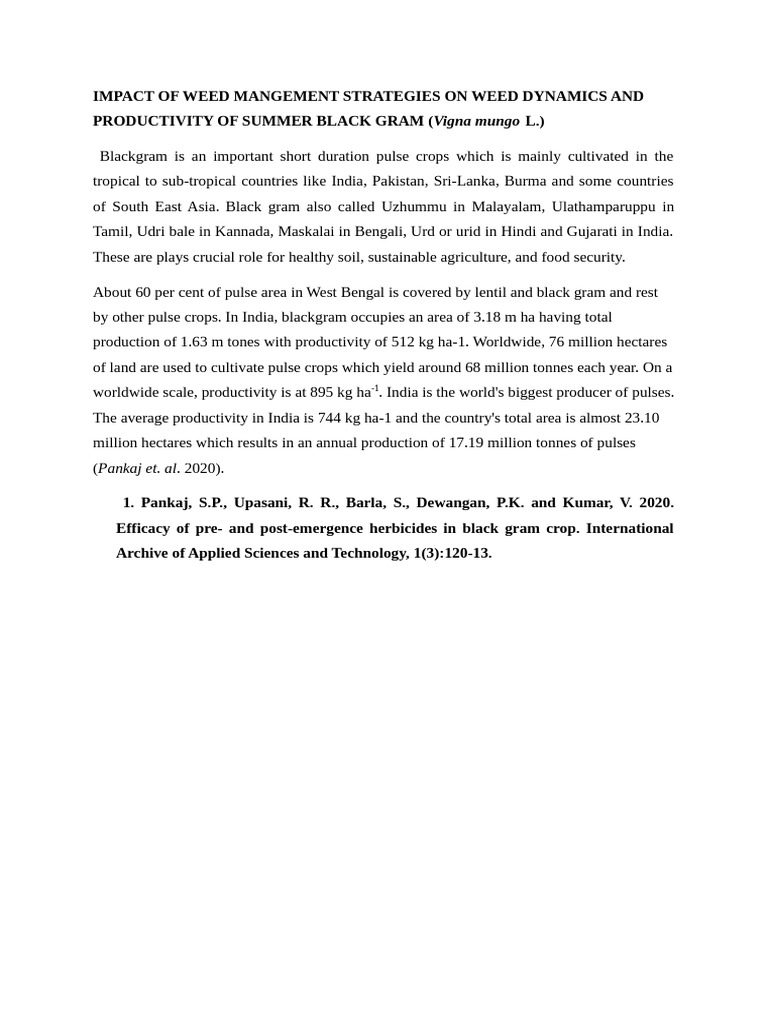 Introduction Black Gram | PDF