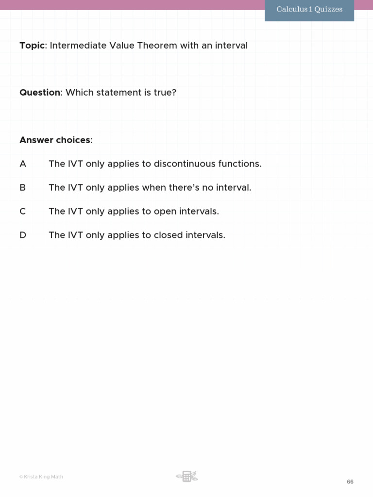 01 Intermediate Value Theorem With An Interval | PDF | Mathematical ...