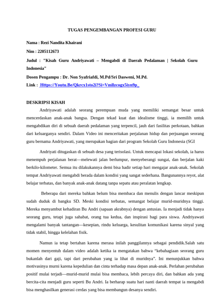 (Rezi Nandita Khairani) - Tugas Pengembangan Profesi Guru Kisah ...