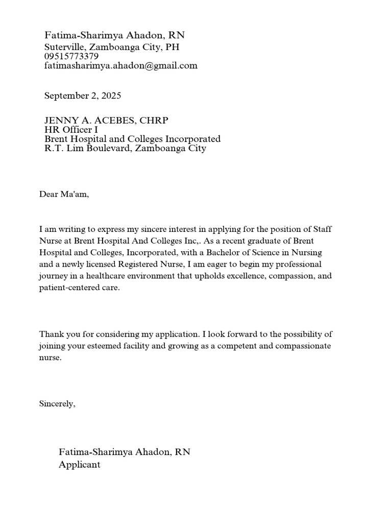 Brown Minimalist Job Application Letter A4 | PDF