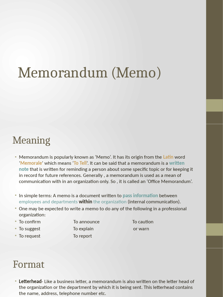 Understanding Memorandum Formats and Uses | PDF | Memorandum | Written ...