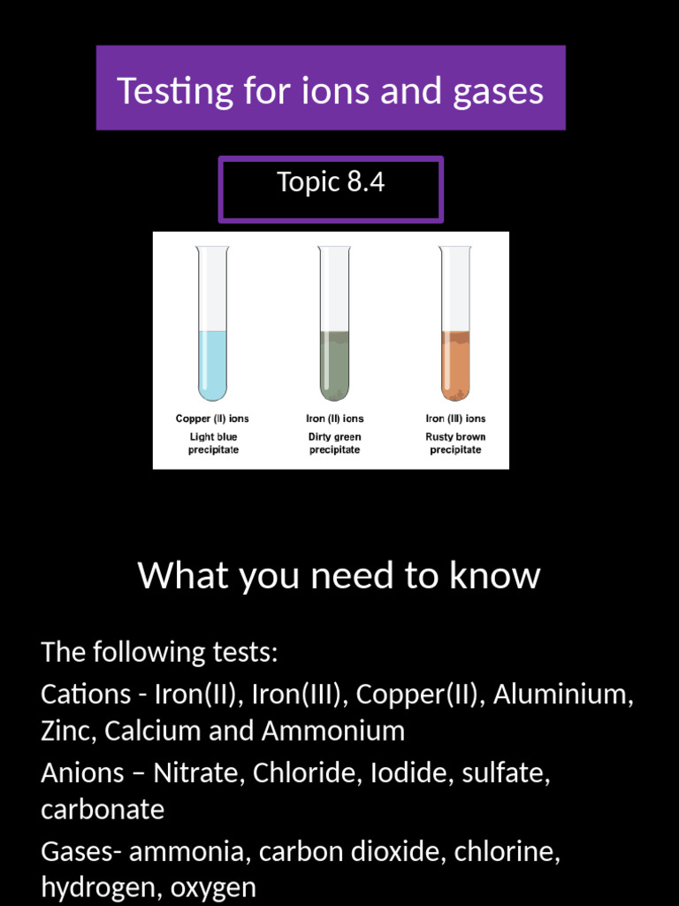 322811867-Testing-For-Ions This Is For 9th Grade | PDF | Hydroxide ...