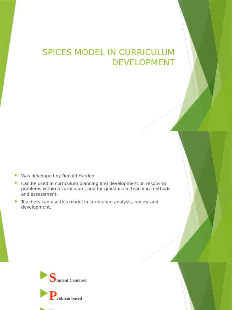 SPICES Model in Curriculum Development | PDF | Learning | Behavior ...