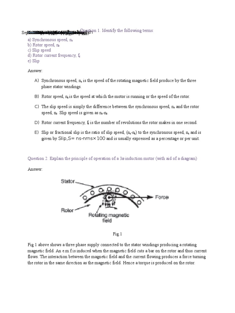 Question and Answer AC Machines | PDF | Magnetic Devices | Magnetism