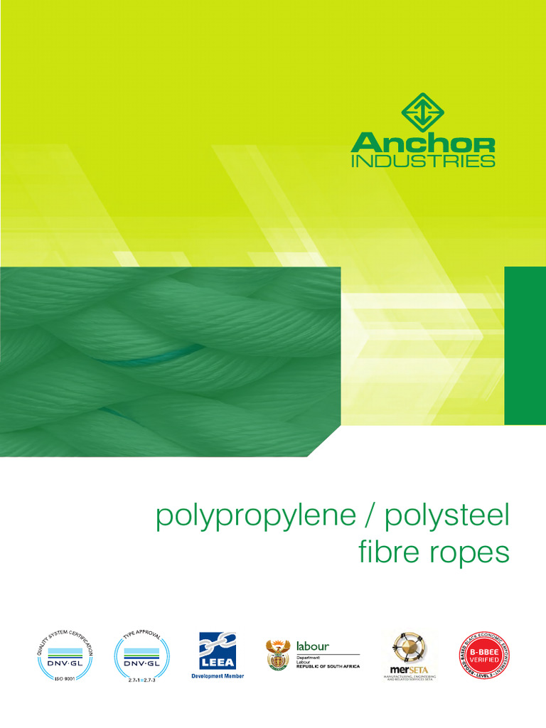 Anchor Industries Products Fibre Ropes Polyproylene | PDF | Rope | Manufactured Goods