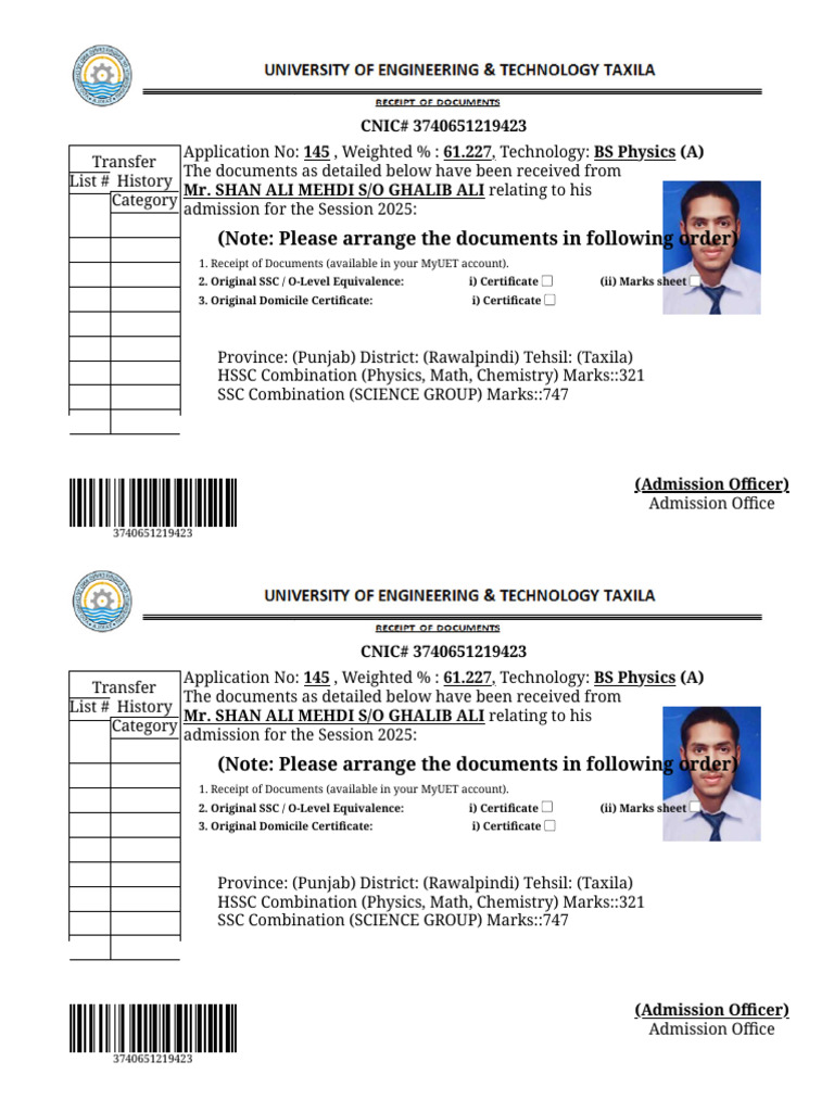 Document Recipt | PDF
