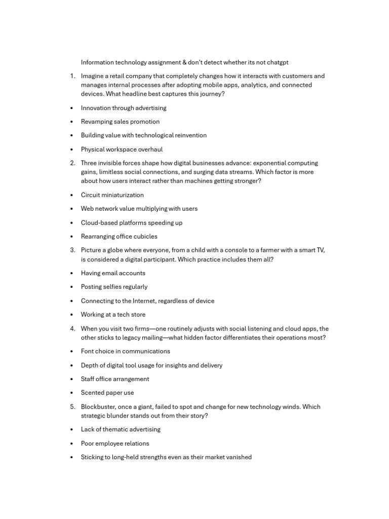 Information Technology Assignment | PDF | Cloud Computing | Internet