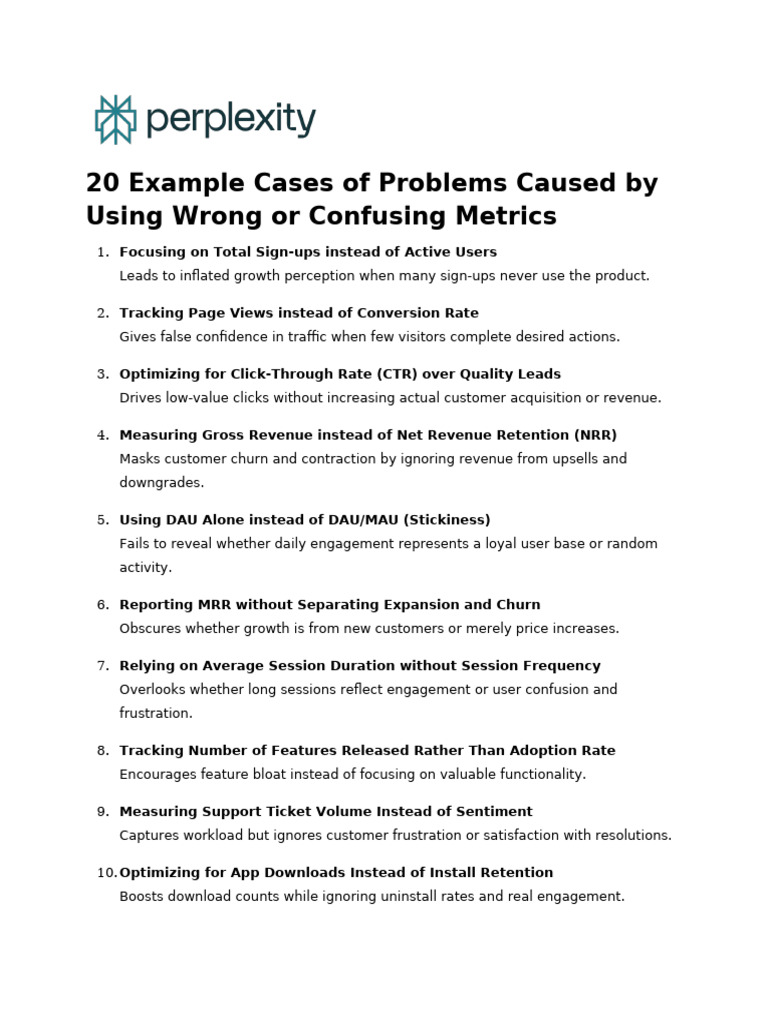Confusing Metrics: 20 Case Studies | PDF | Performance Indicator ...