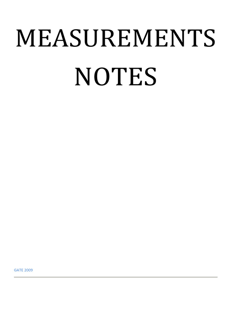 GATE EEE Electrical Measurements | PDF