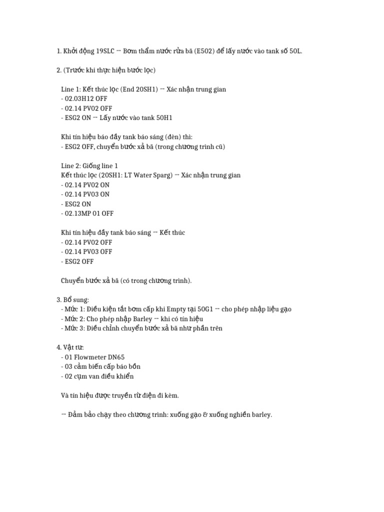 Quy Trinh Loc Va Xa Ba-1 | PDF