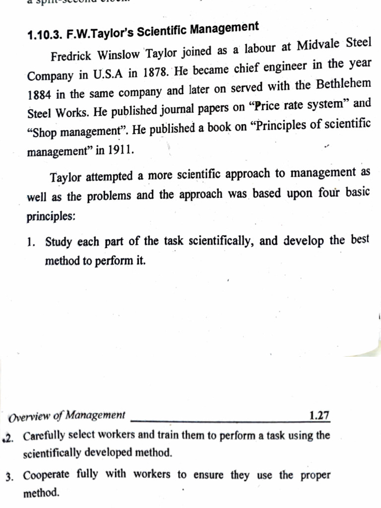 FW Taylor and Fayol's Principles | PDF | Business | Economies