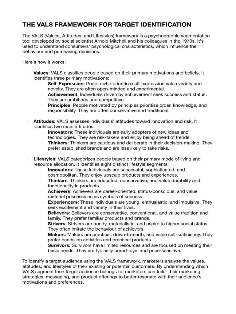 TG Identification in VALS Framework | PDF | Luxury Goods | Brand