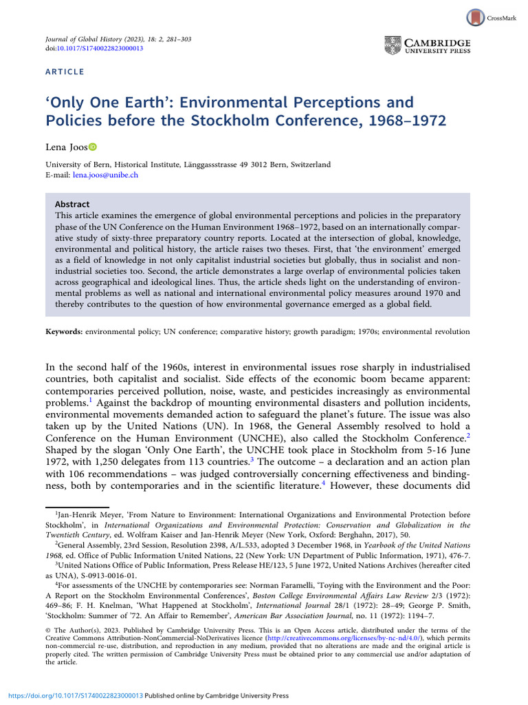 Only - One - Earth - Environmental - Perceptions - and - Policies ...