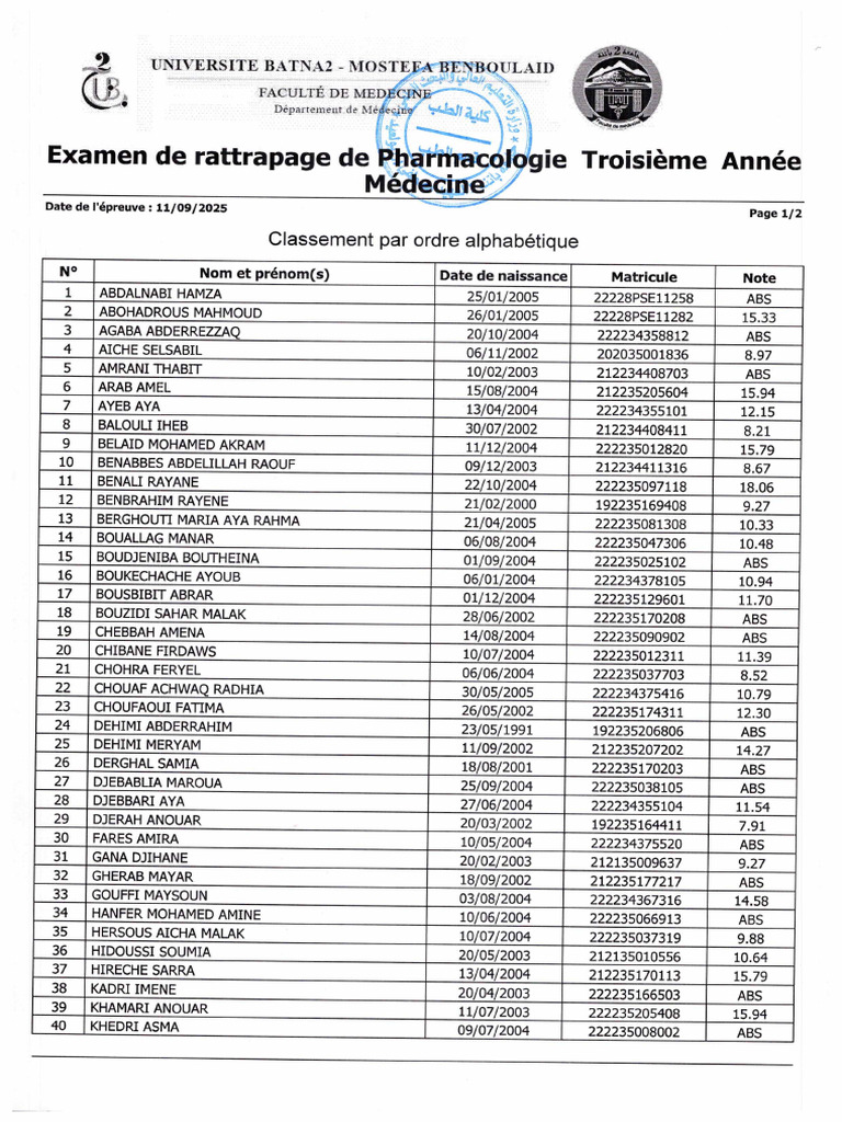 Pharmacologie Rattrapage 0 | PDF