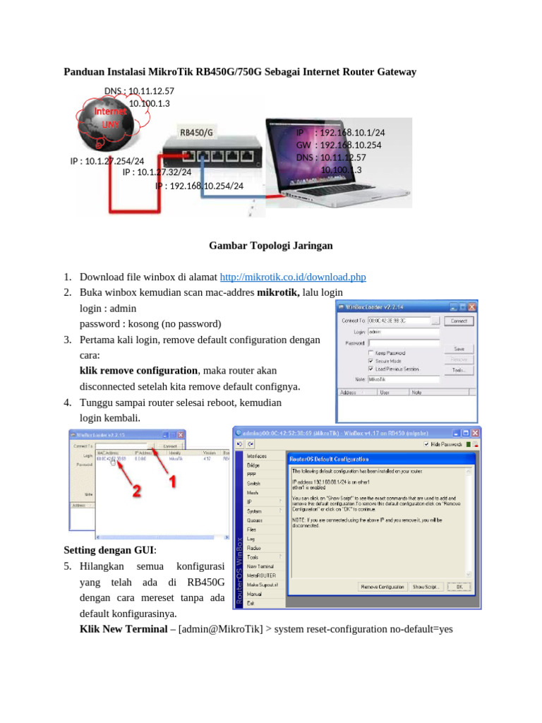 Instalasi MikroTik RB450G sebagai Router | PDF