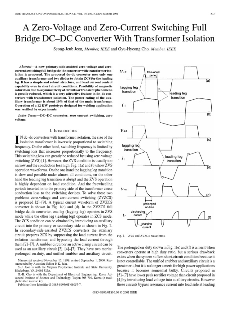 Zero-Voltage and Zero-Current Switching Full | PDF | Transformer ...