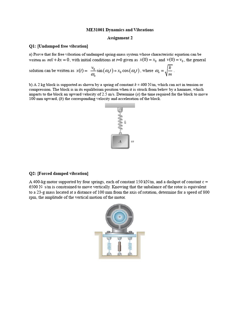 Assignment 2 Vibrations | PDF