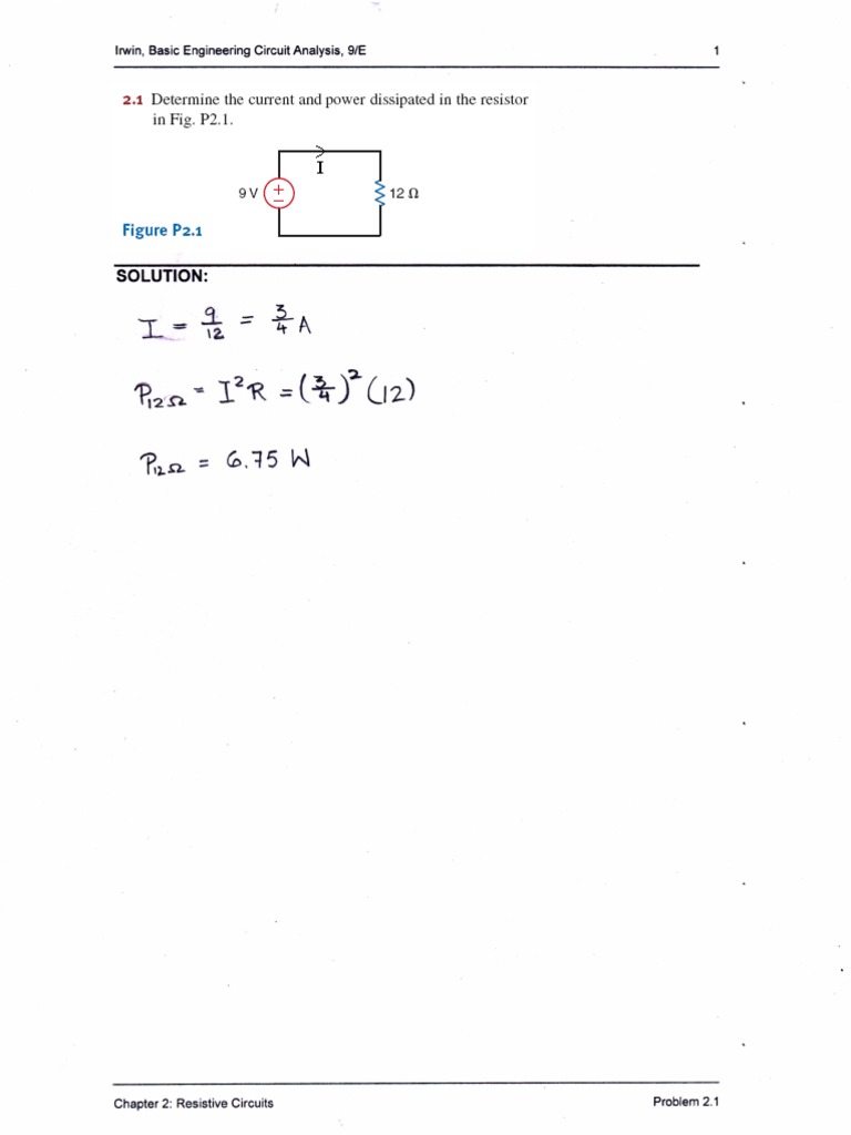 Basic Engineering Circuit Analysis Chapter 02 Solution Pdf