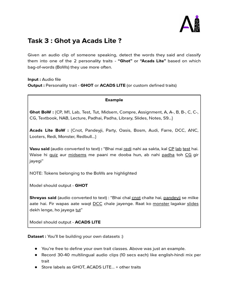Task3 Ghot Ya Acads Lite | PDF | Speech Recognition | Learning