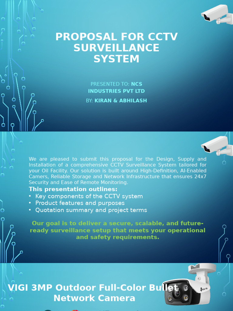 Proposal For CCTV Surveillance System: Presented To: BY | PDF