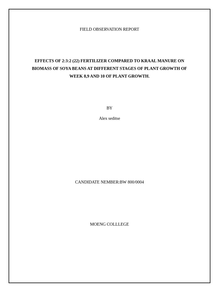 Benjamin Meno Final-1 | PDF | Fertilizer | Sowing