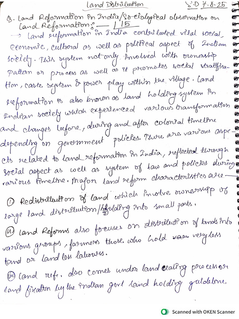 Land Reformation 2nd Sem | PDF