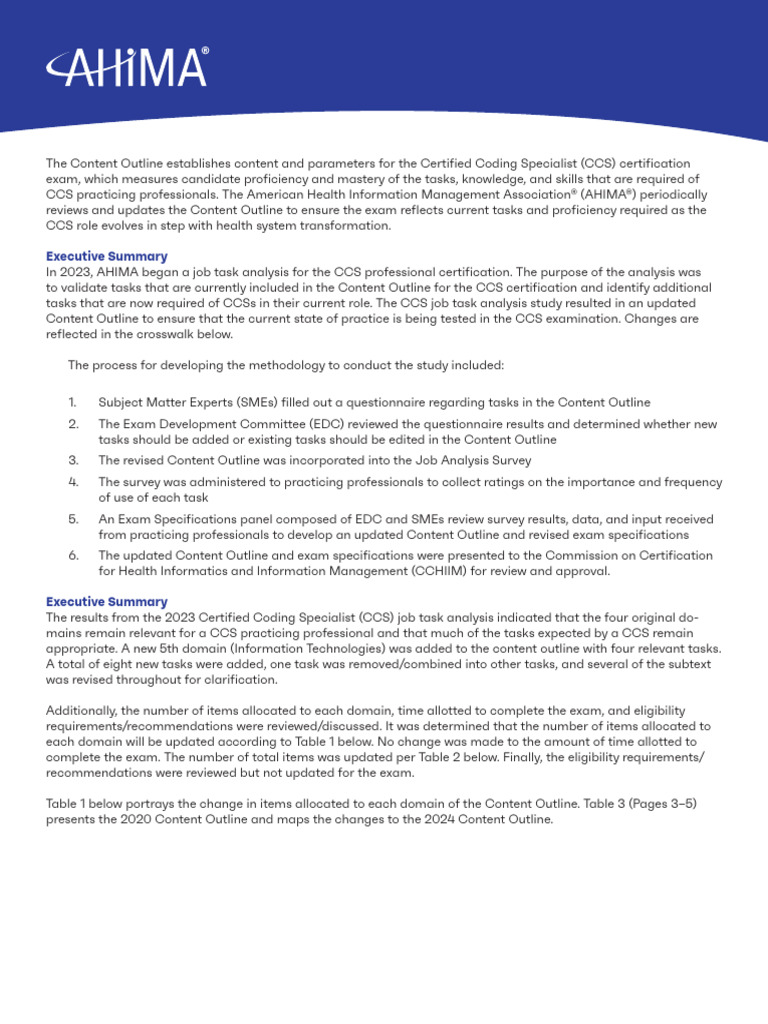 Ccs Content Outline Crosswalk Final | PDF | Regulatory Compliance