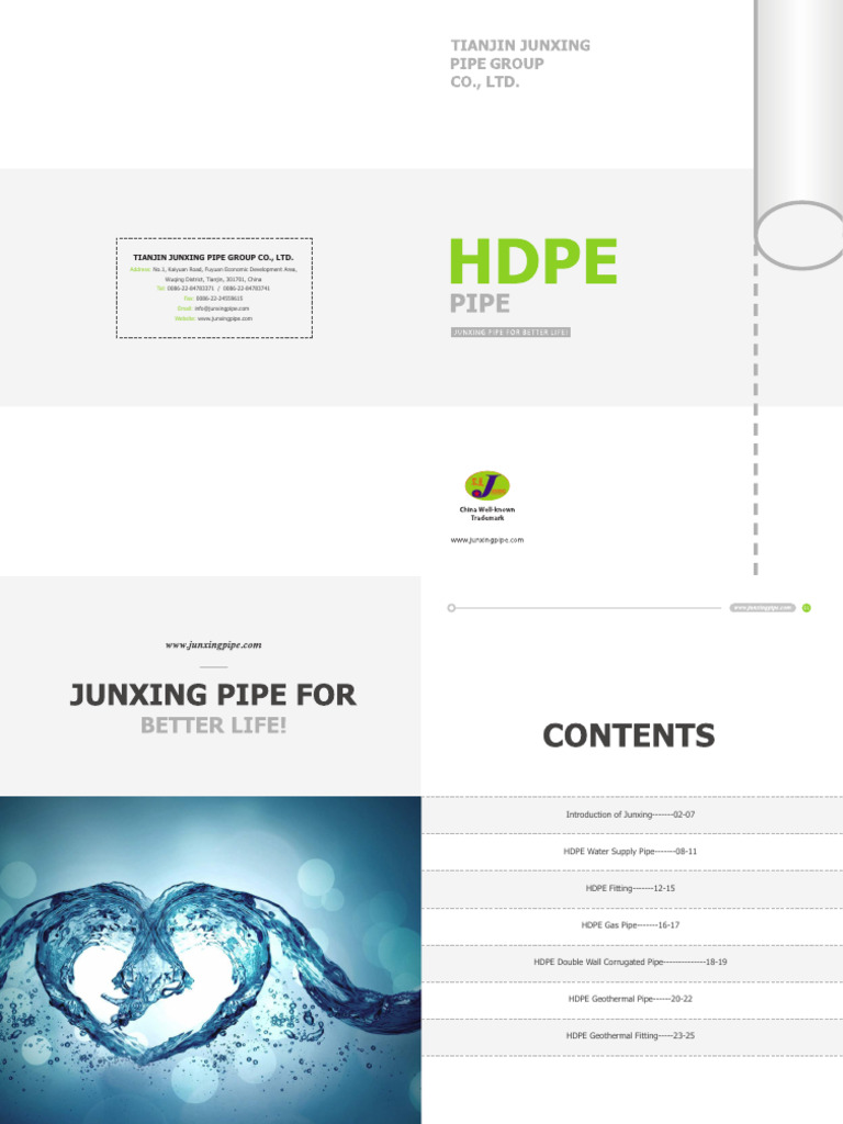 Tianjin Junxing Pipe Group Overview | PDF | Sanitary Sewer | Pipe ...