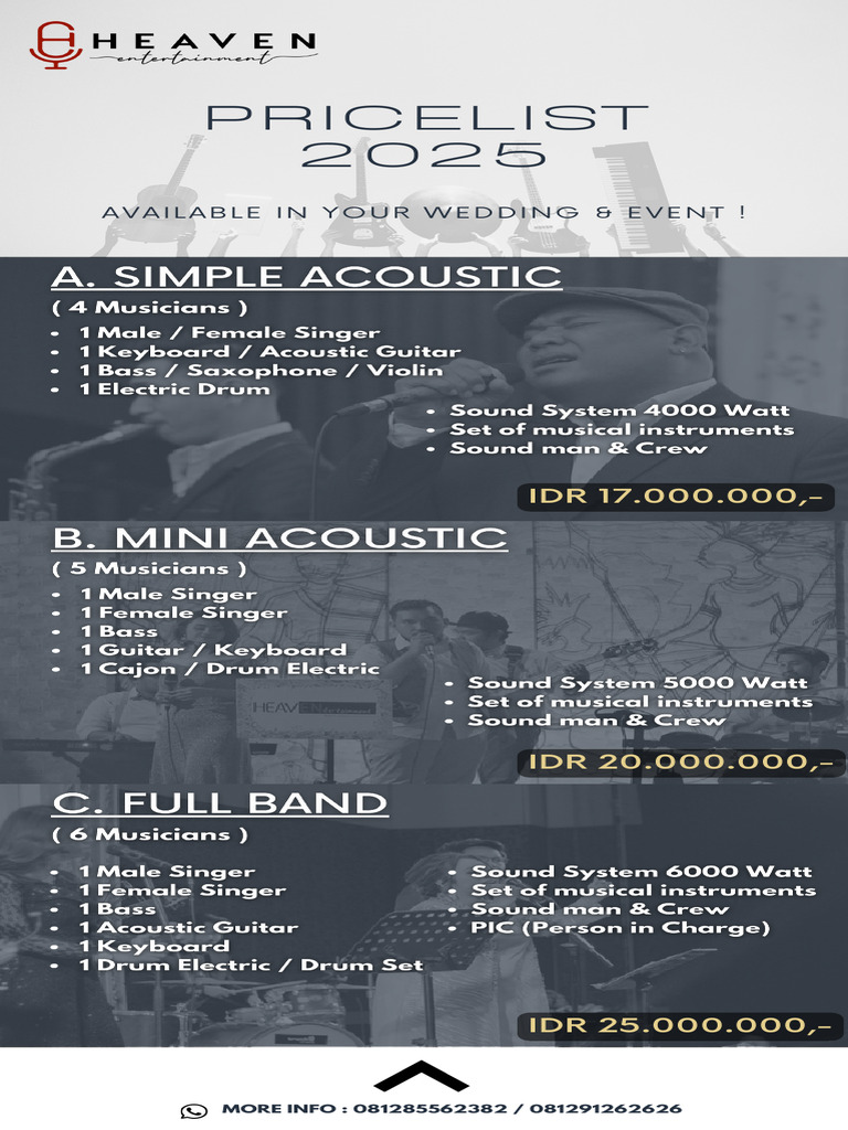 2025 Wedding & Event Price List | PDF