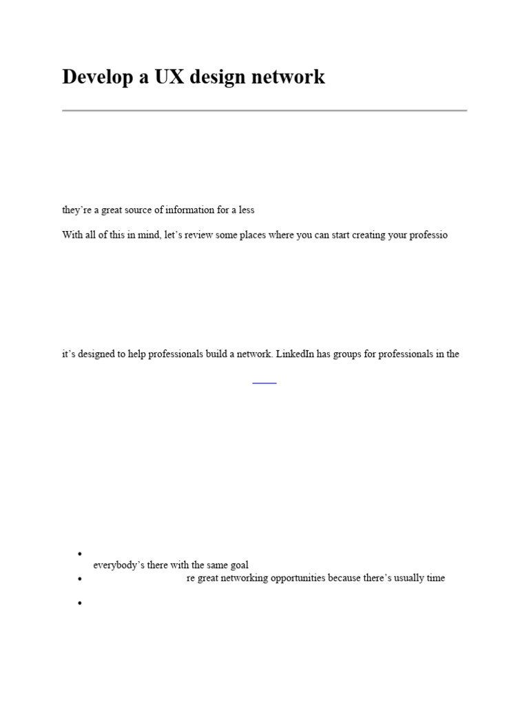 Develop A UX Design Network | PDF | Human Communication | Communication