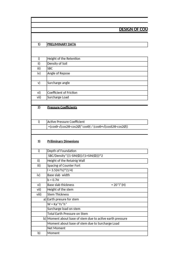 Counterfort Retaining Wall Design Guide | PDF | Geotechnical ...