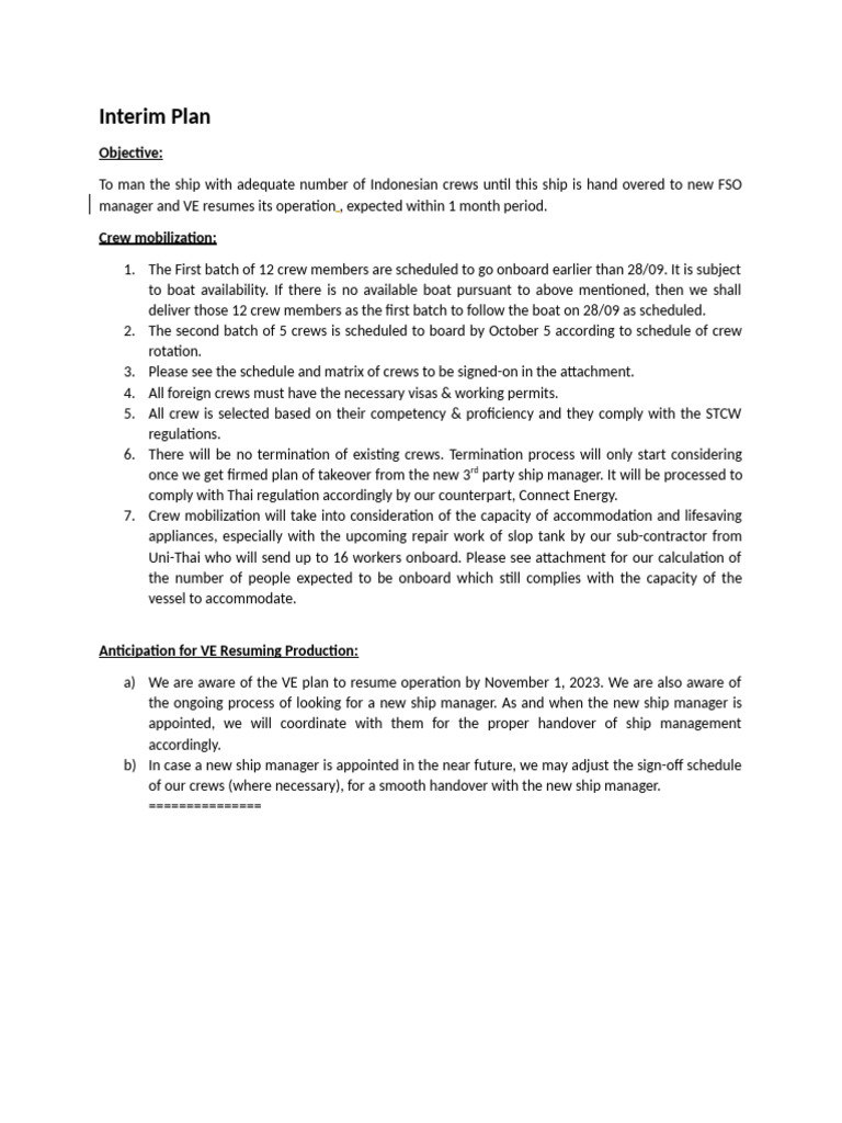 Interim Plan - Rev1 | PDF