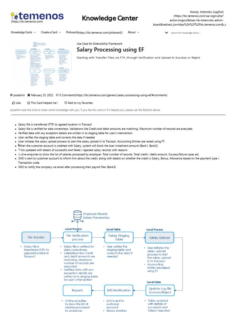 Salary Processing Using Extensibility Framework | PDF | Credit Card ...
