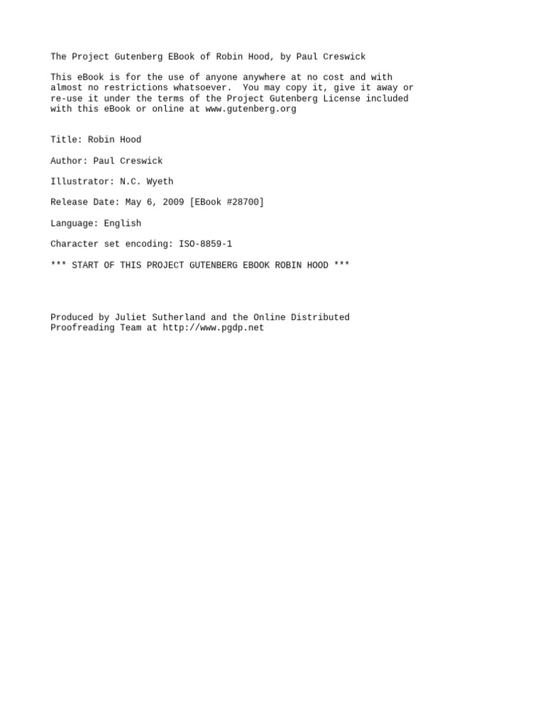 Robin Hood by Paul Creswick EBook | PDF