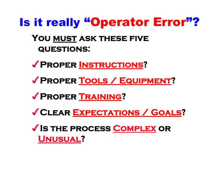 Operator Error | PDF | Career & Growth | Business