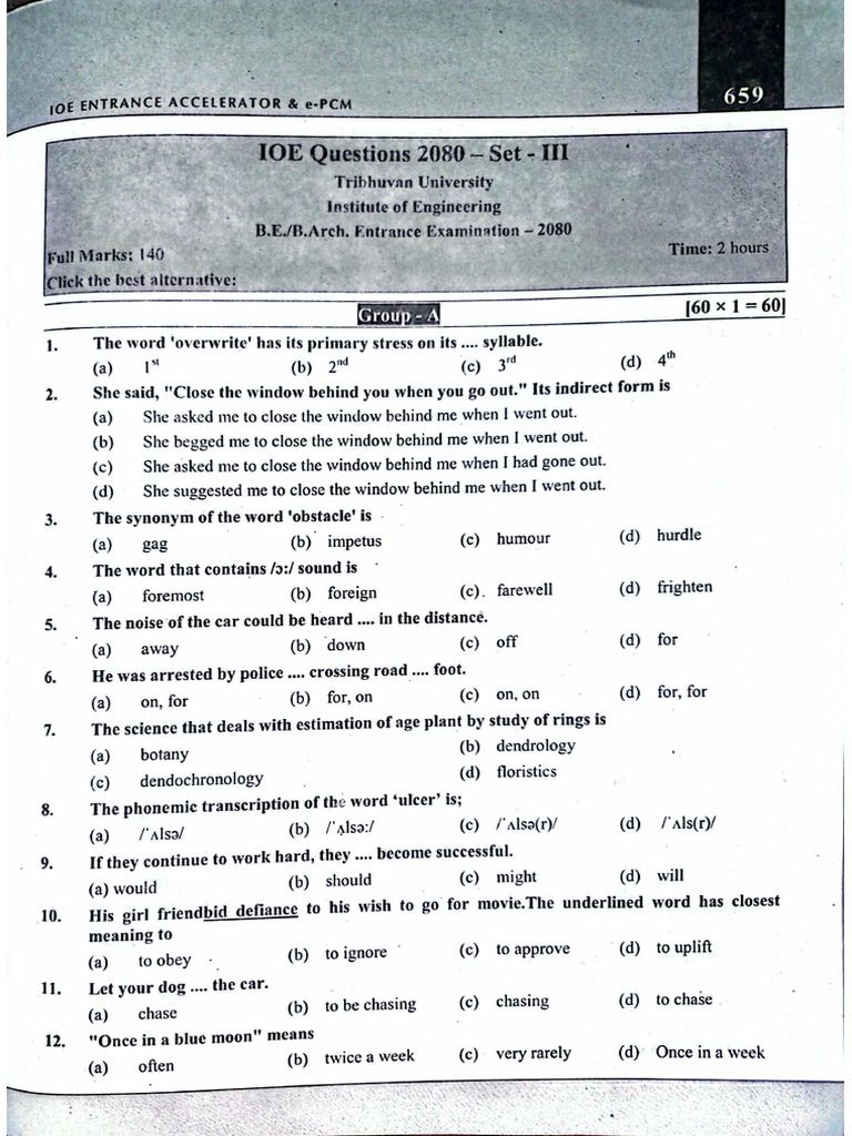 Ioe 2080 Set III | PDF