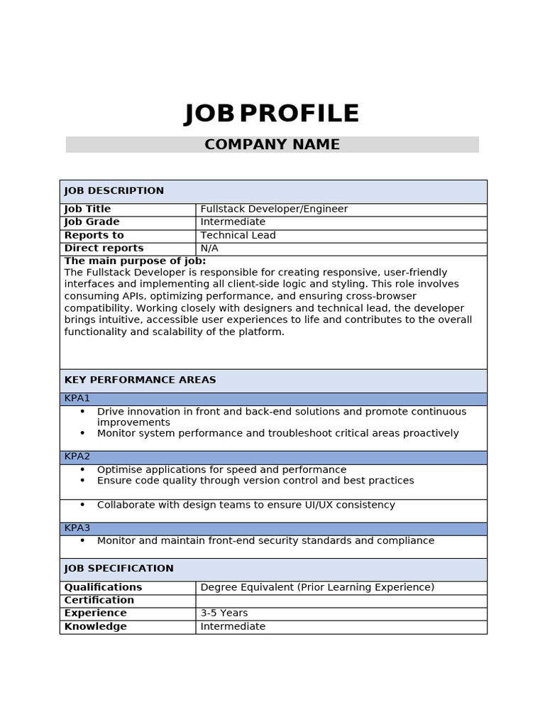 Fullstack Developer - Advert | PDF | Software | Computing