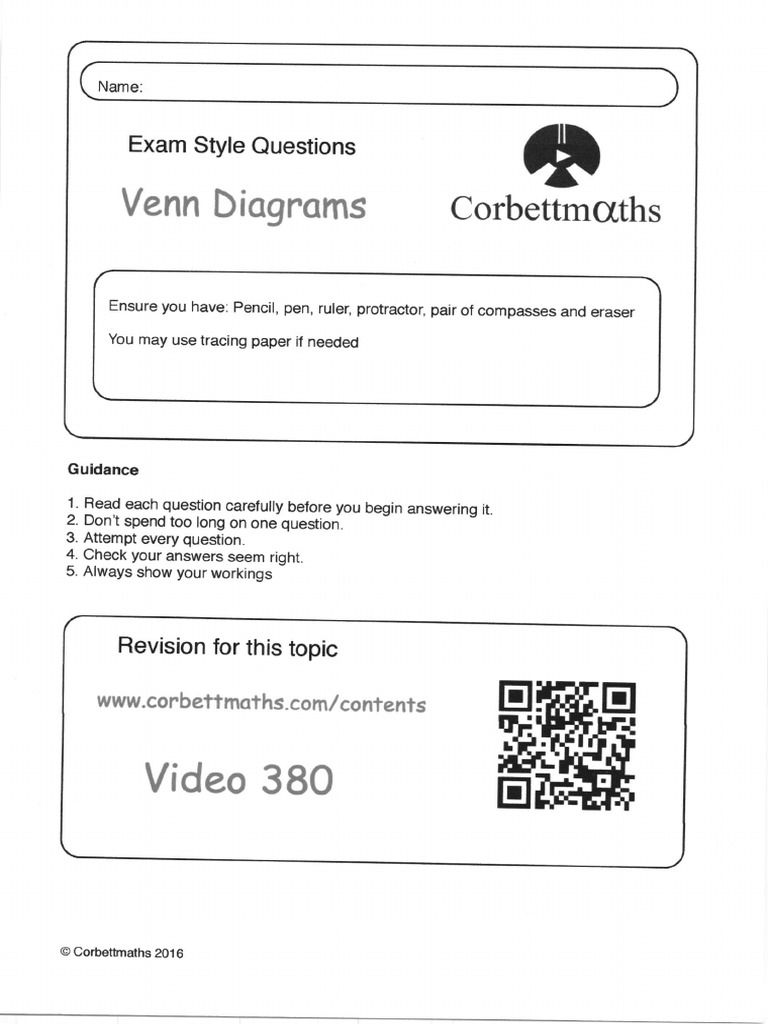 Venn Diagrams Answers | PDF